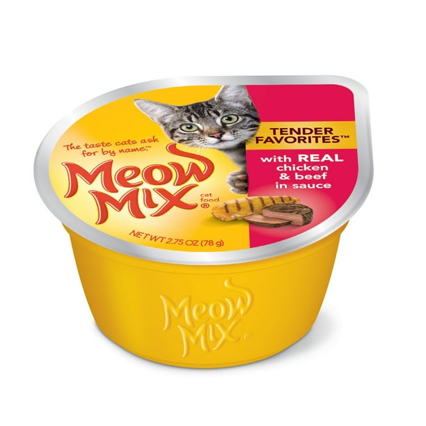 Meow Mix Tender Favorites With Chicken and Beef in Sauce, 2.75-Ounce ...