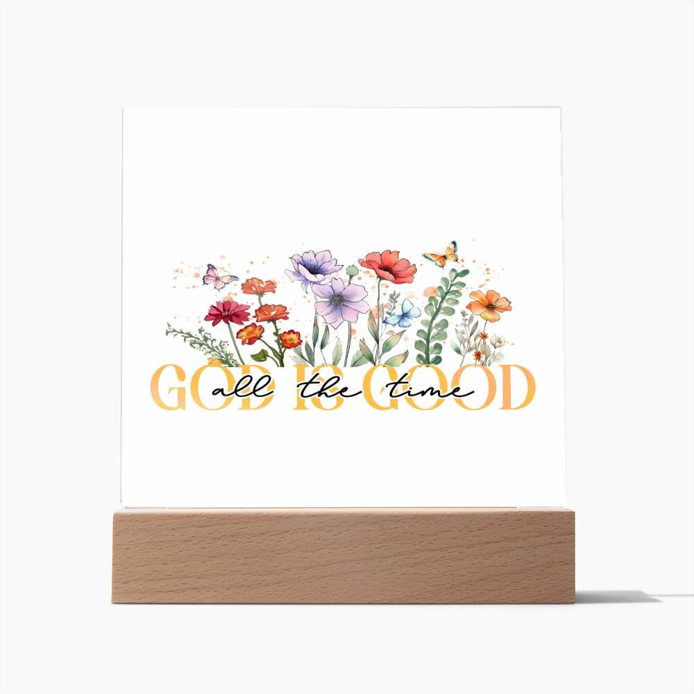 Christian Acrylic Square Plaque | God is Good All The Time - Walmart.com