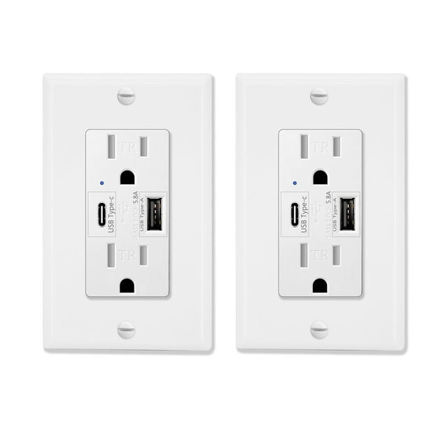 USB Type C Wall Outlet, ‎GREENCYCLE Dual High Speed Duplex Receptacle ...
