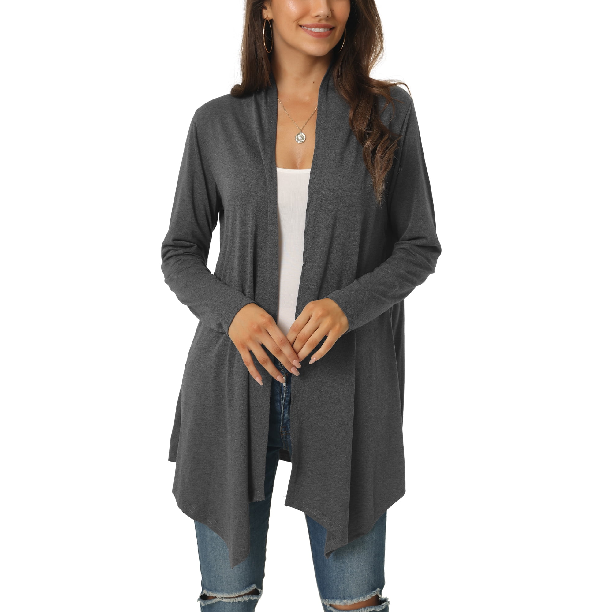 Click here for Inspire Chic Womens Spring Fall Draped Open Front... prices