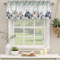 Blue Grey Pumpkins Fall Valances for Windows, Decorative Rod Pocket ...
