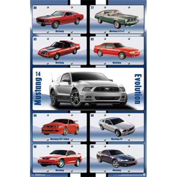 Mustang - Evolution Poster Print (22 x 34) - Walmart.com - Walmart.com