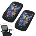 SCRAWLGOD Butterfly Rose Print Office Chair Armrest Cushion Stretch ...