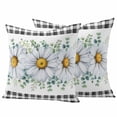 Pastoral Daisy Flower Waterproof Throw Pillow Covers Set of 2 Rustic ...