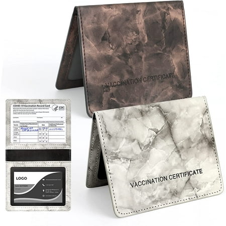 Ecqizer 2 Pack CDC Vaccination Card Protector, 4 X 3" Immunization Record Vaccine Card Holder ...