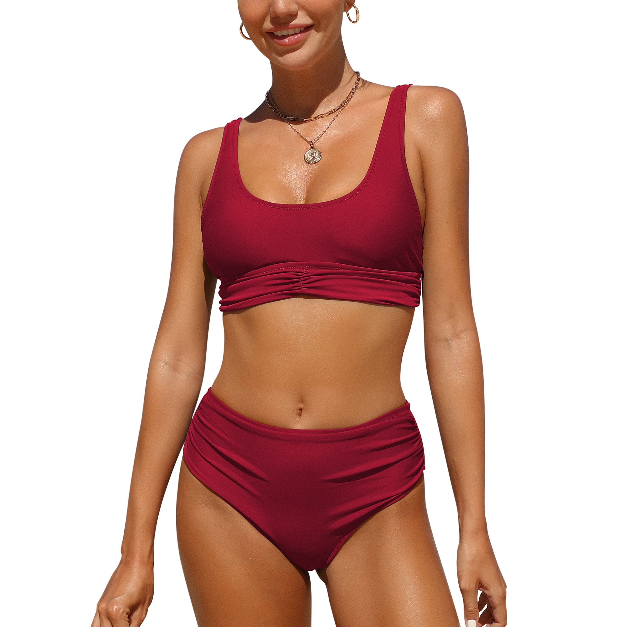 Click here for Charmo Women High Waisted Bikini Crop Top 2 Piece... prices