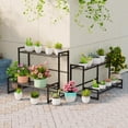 4 Tier Stair Style Large Metal Plant Stand Stackable, Garden Display ...