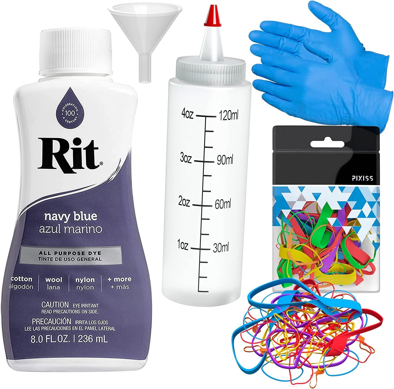 Rit Dye Liquid Navy Blue All-Purpose Dye 8oz, Pixiss Tie Dye ...