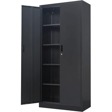 M optimized 71" Metal Storage Cabinet with 2 Doors and 4 Adjustable ...