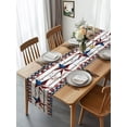 Burlap Table Runner 48 Inches Long, USA Flag Western Star Non-Slip ...