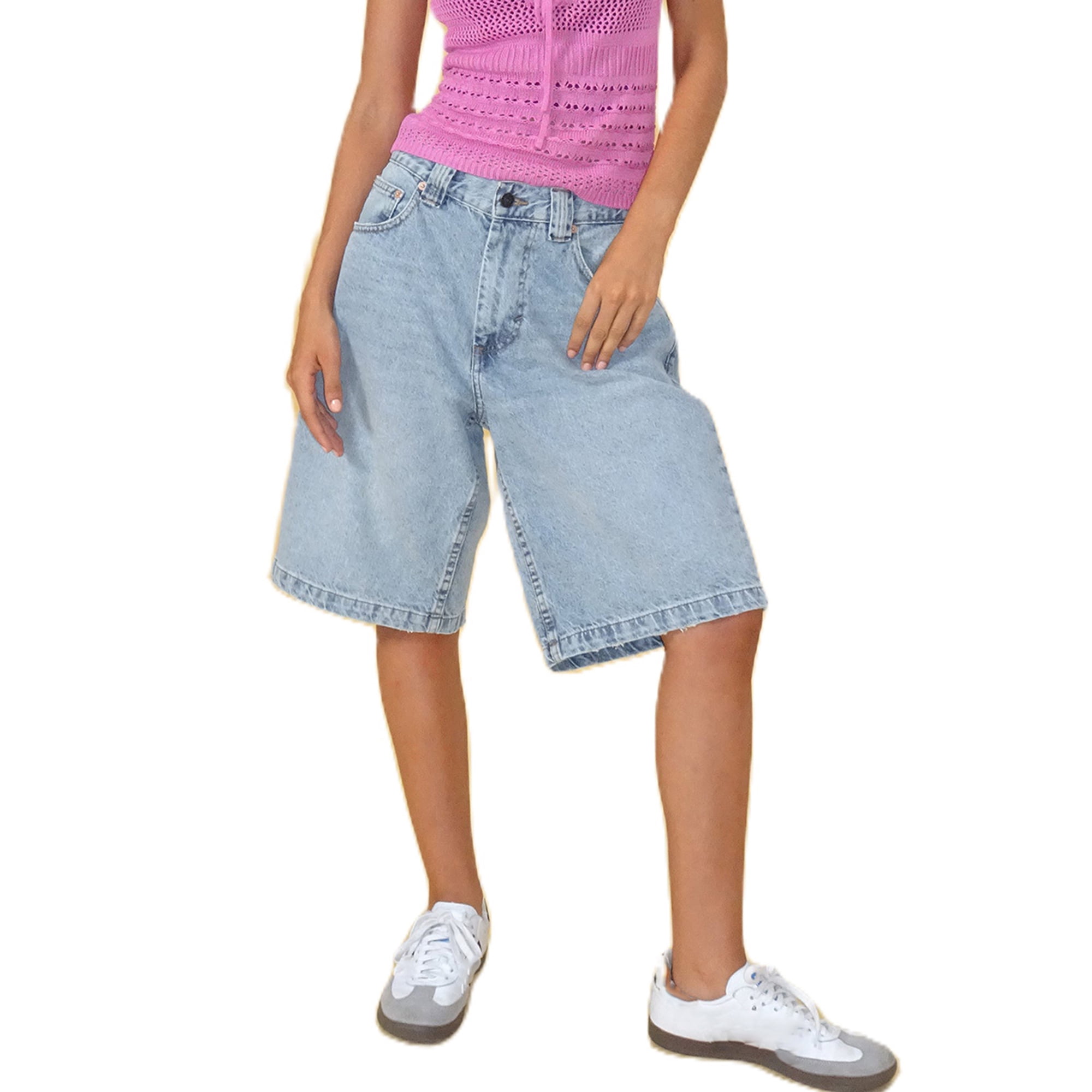 Click here for Sunsiom Womens Knee Length Denim Shorts Loose Soli... prices