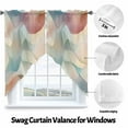 Abstract Water Ripple Swag Curtain Valance for Windows, Blue Brown ...