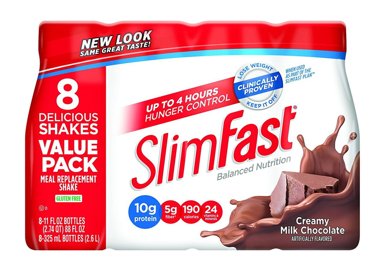 3 PACKS : SlimFast Ready to Drink Bottles, Creamy Milk Chocolate Meal ...