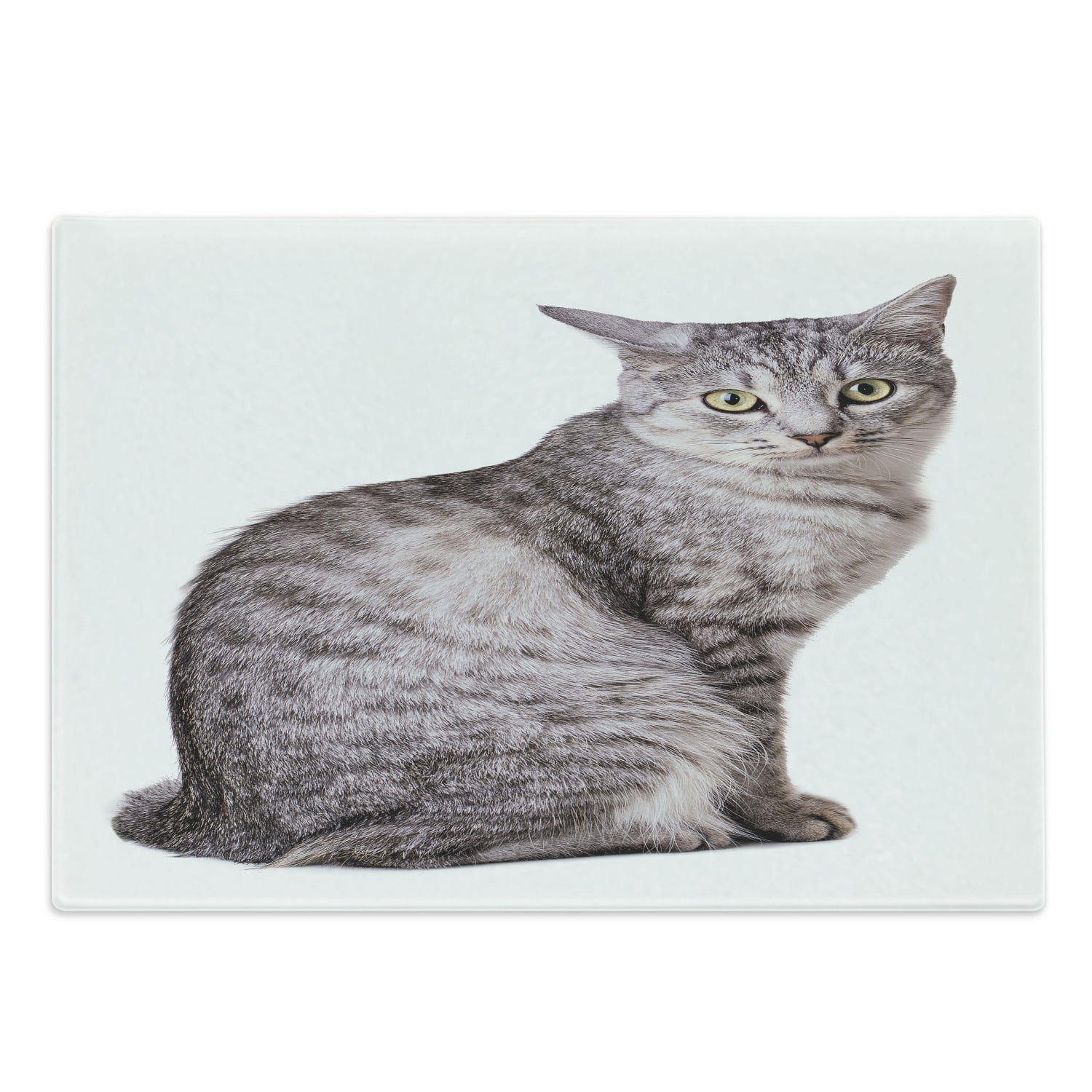 Cat Cutting Board, Grey Tabby Side Profile on a Plain Background ...
