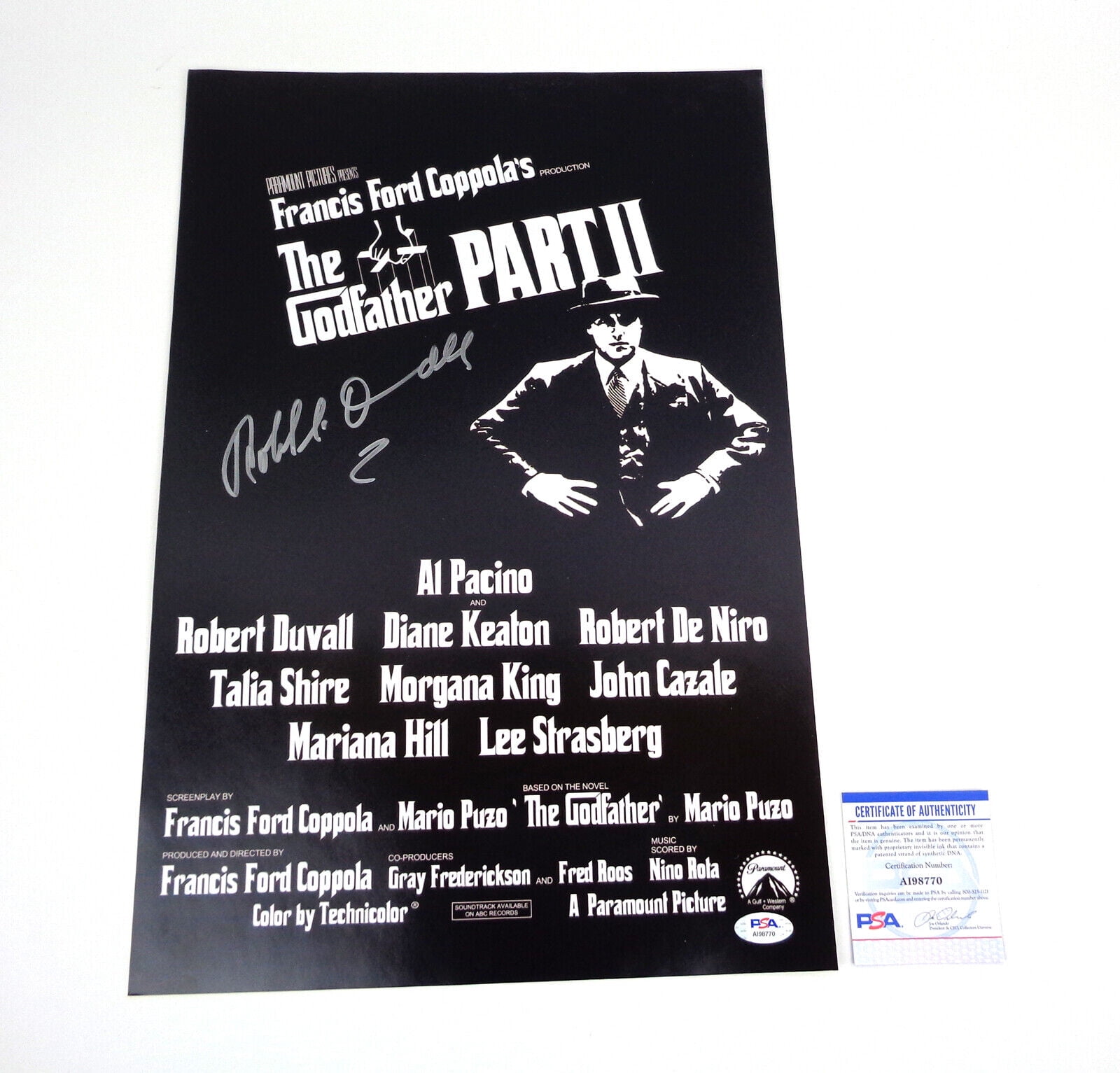 Robert Duvall Signed Autograph The Godfather Part II Movie Poster PSA ...