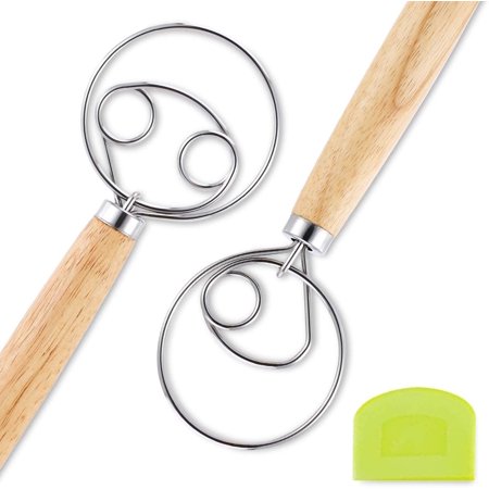 Danish Dough Whisk - Bread Dough Whisk, 13" 2 Pcs Stainless Steel ...