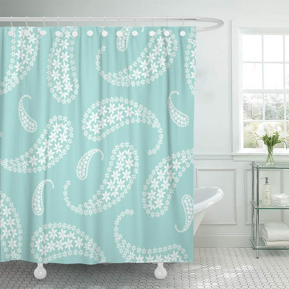 SUTTOM Blue Accent Aqua Paisley Shower Curtain 60x72 inch - Walmart.com ... SUTTOM Blue Accent Aqua Paisley Shower Curtain 60x72 inch - Walmart.com ...