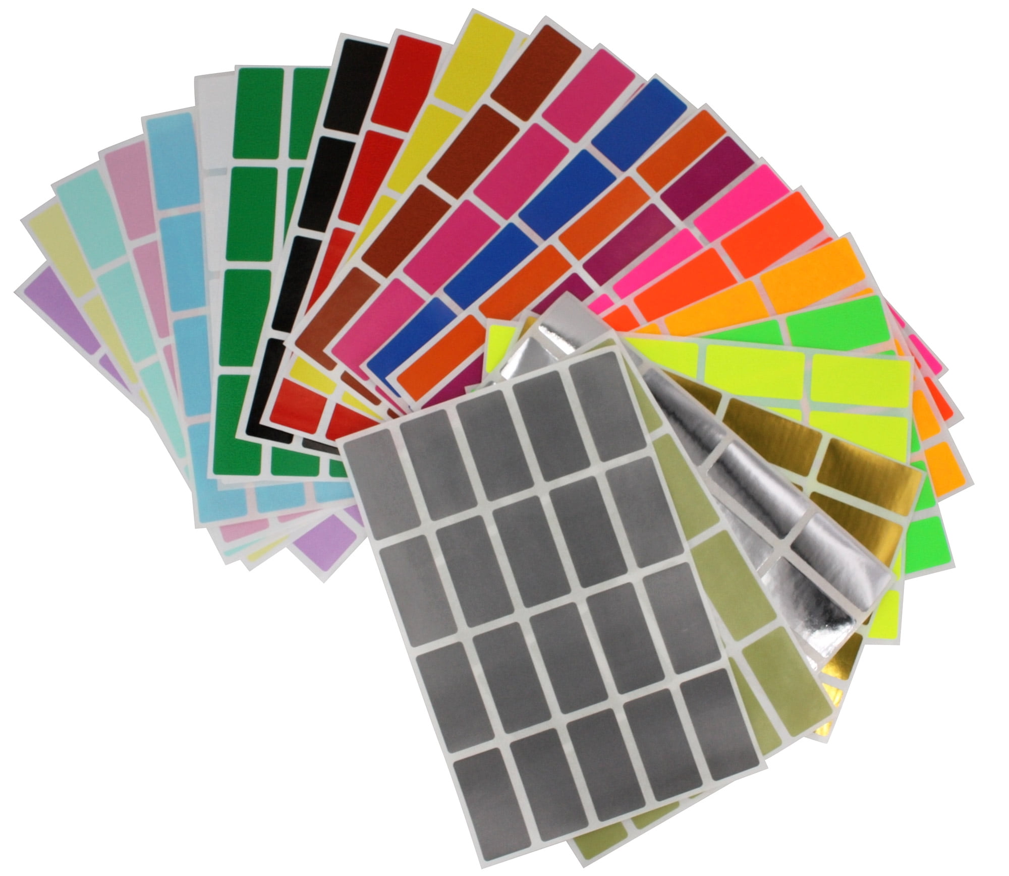 Colored Labels Stickers Rectangle 40x19mm (1.57 inch x 0.75 ...