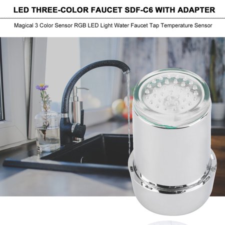 Magical 3 Color Sensor RGB LED Light Water Faucet Tap Temperature ...