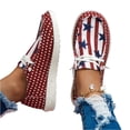 Women's Patriotic Slip On Shoe | Lightweight Canvas Loafers with Tie ...