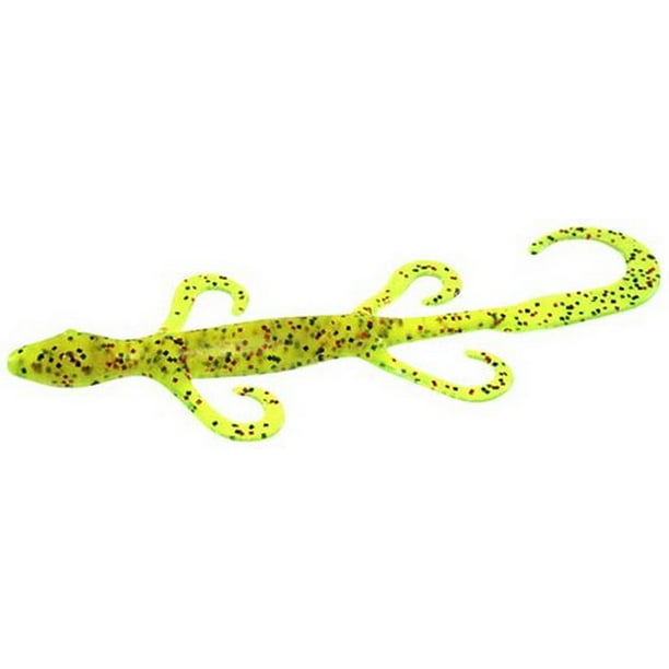 Zoom 002-118 Chartreuse Pepper Red Lizard 6" Soft Plastic Fishing Lure ...
