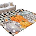 Area Rug 4x6ft, Orange Pumpkin Fall Maple Leaves Thanksgiving Bird ...