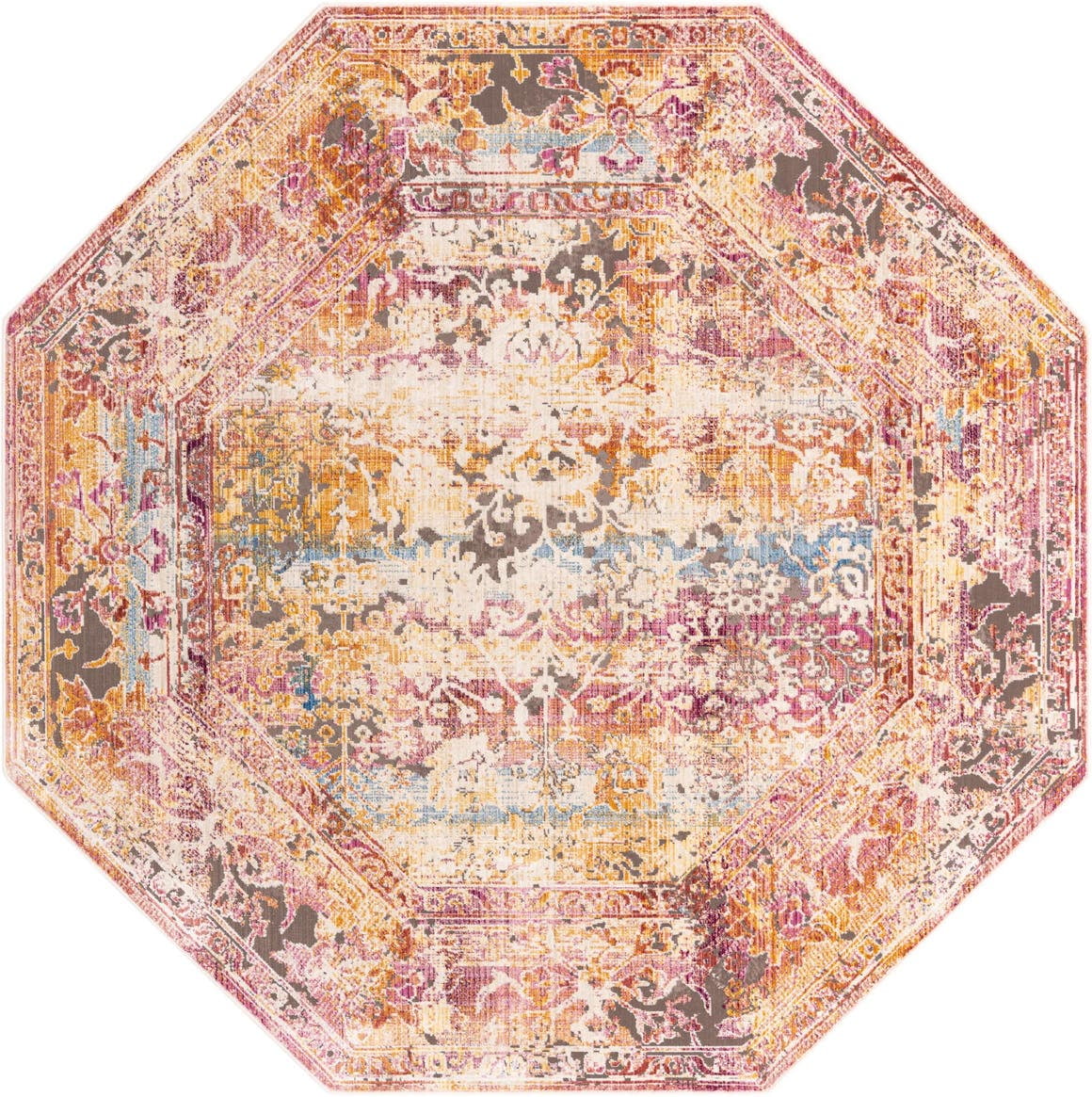 Rugs.com Deepa Collection Rug – 8 Ft Octagon Multi Medium Rug Perfect ...