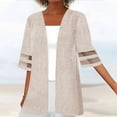 Dyegold Women's 3/4 Sleeve Lightweight Linen Cotton Cardigan, Casual ...