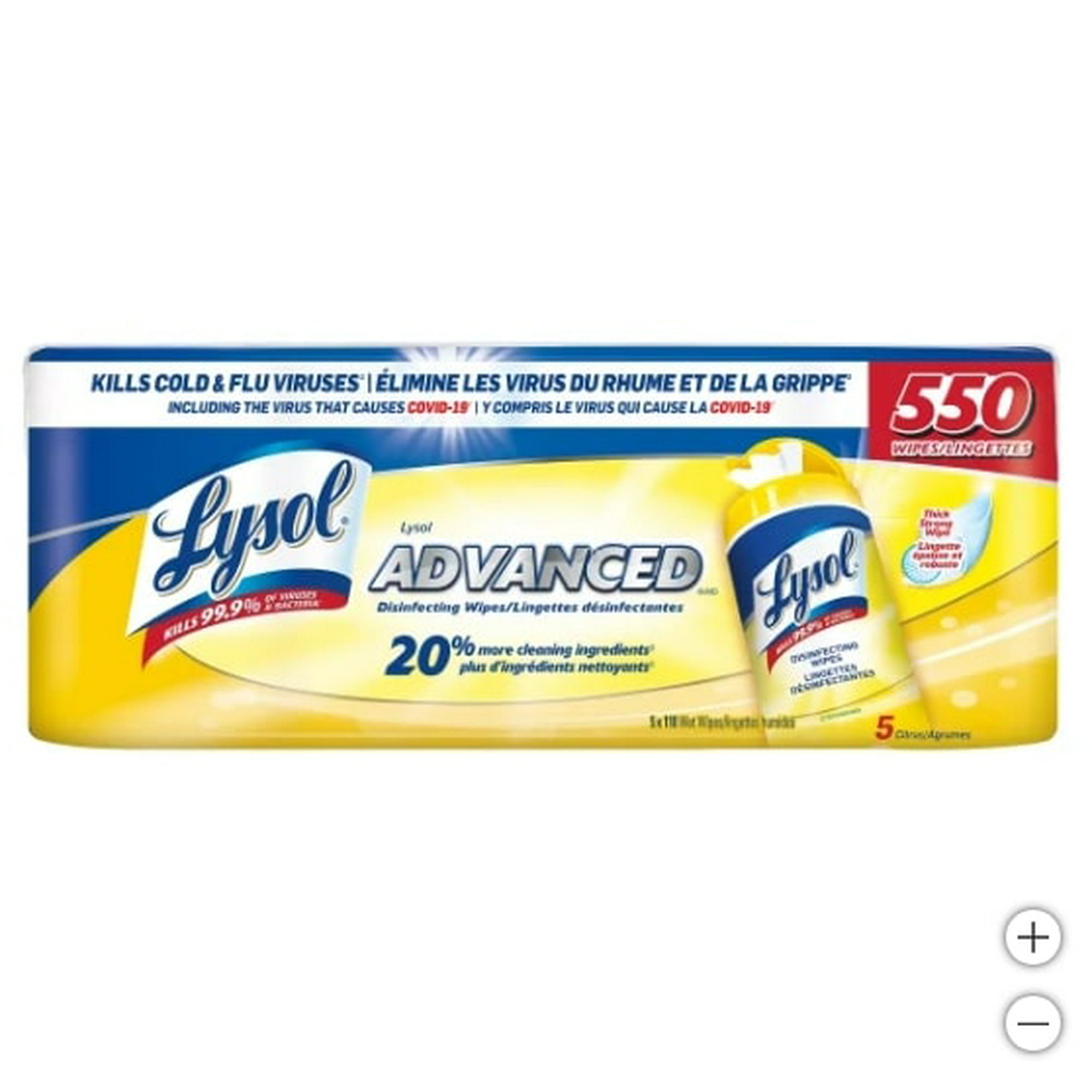 Click here for Lysol Advanced Disinfecting Wipes  550 Wipes prices