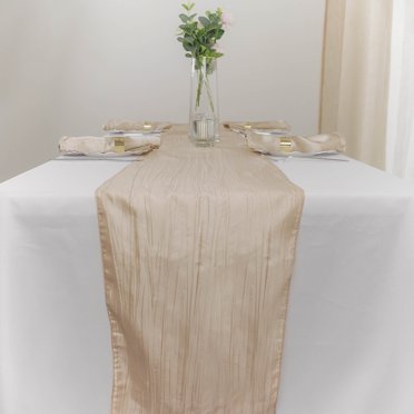 Efavormart 12" X 108" Accordion Crinkle Taffeta Table Runner - Dusty ...