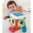 Hape: Shape Sorting Box - Wooden Toy Cube, 4 Shape Blocks, Cute Animal ...