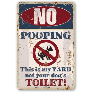 ANLEY Double-Sided No Pooping Dog Yard Sign with Grass Stake, 12" x 9 ...