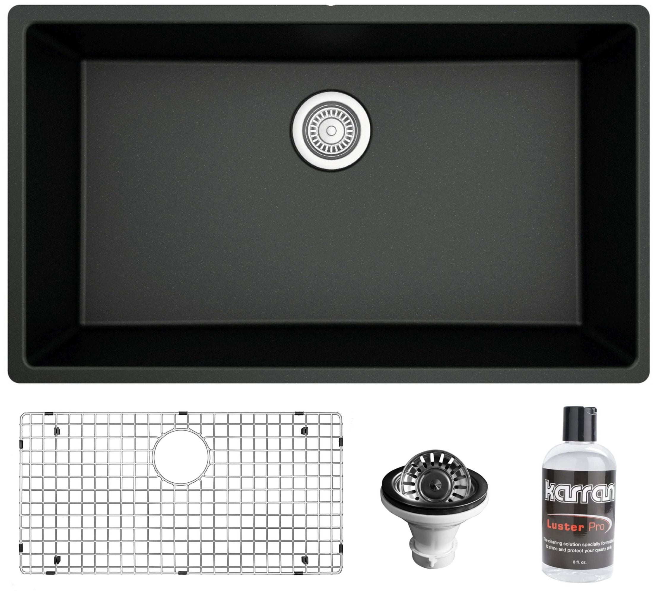 Karran Usa Qu-812-Pk1 Quartz Qu 32-1/4" Undermount Single Basin Quartz ...