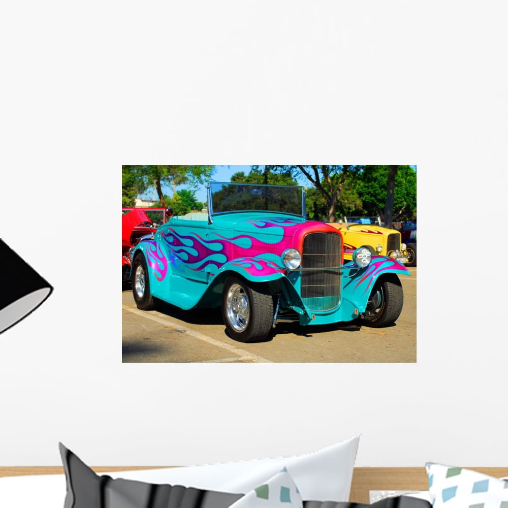 Hot Rod Wall Mural Decal Sticker, Wallmonkeys Peel & Stick Vinyl ...