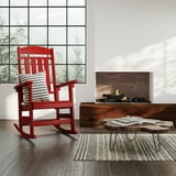 Patio Slat Rocking Chair, HDPE Plastic Weather Resistant Porch Rocker ...