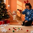 Meggemo Christmas Cat Interactive Toy Set Silent Ball Launcher Pet Pom ...