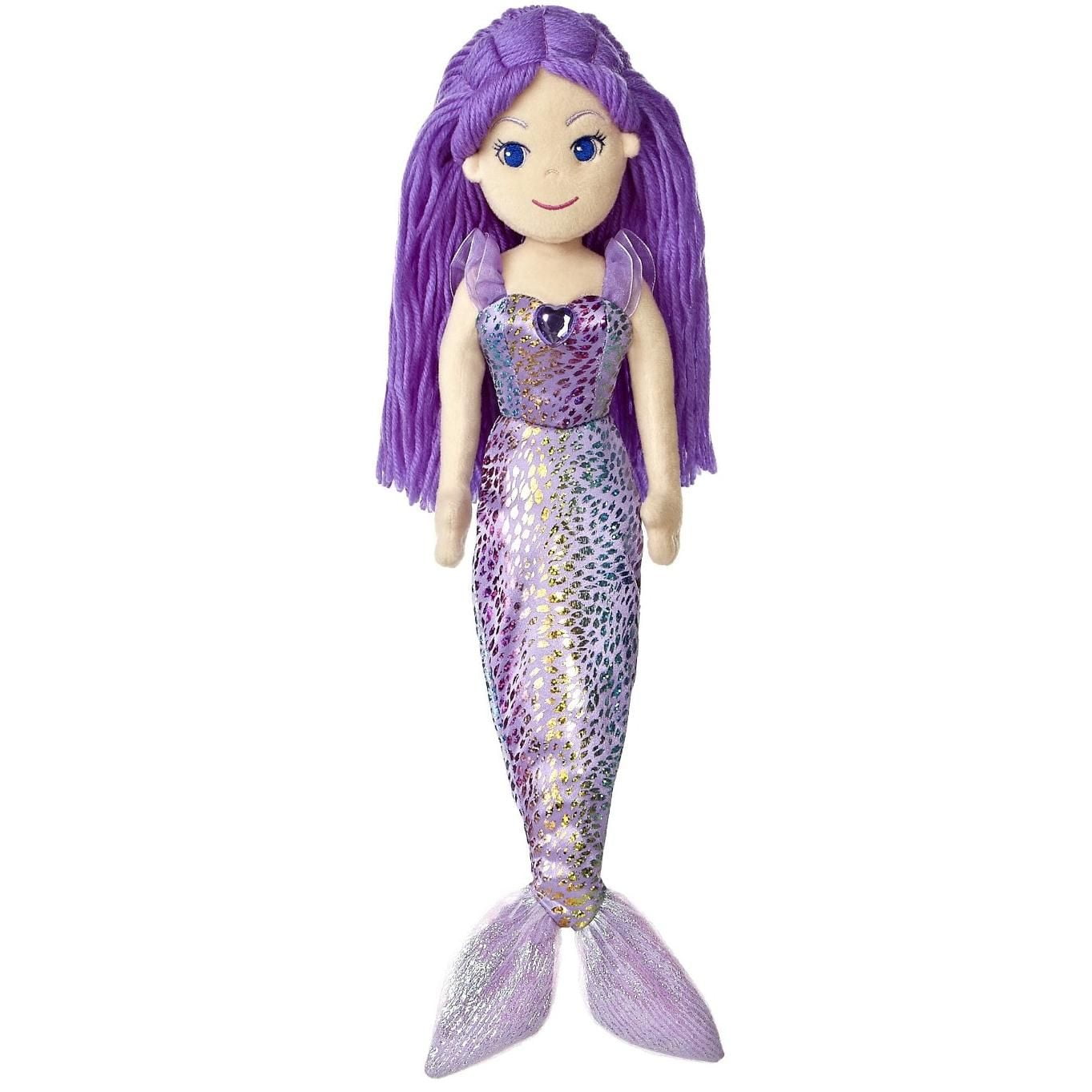Daphne Mermaid Purple Hair Medium 17" - Stuffed Animal by Aurora Plush ...
