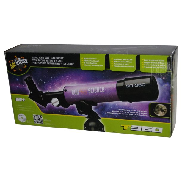 Edu Science Terre et Ciel T-360 Télescope Réfracteur de Table Violet ...