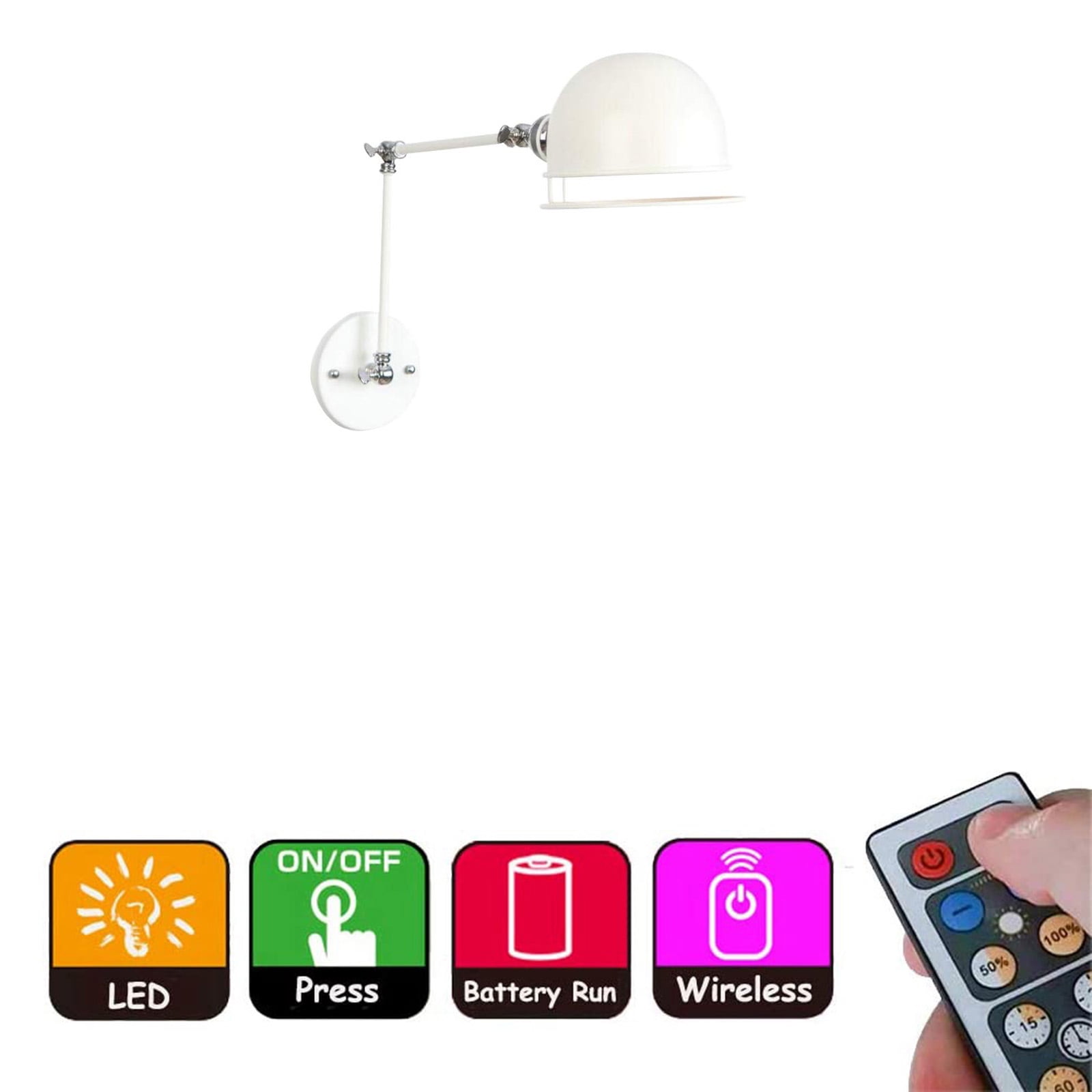 FSLiving Battery Operated wall Sconces 55 Lumens LED Remote Control ...