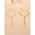 3mm Beaded Finger Chain In Goldtone Stainless Steel, Minimalist Floral ...