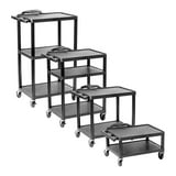 HamiltonBuhl Adjustable Plastic AV Cart with Wheels, Rolling ...