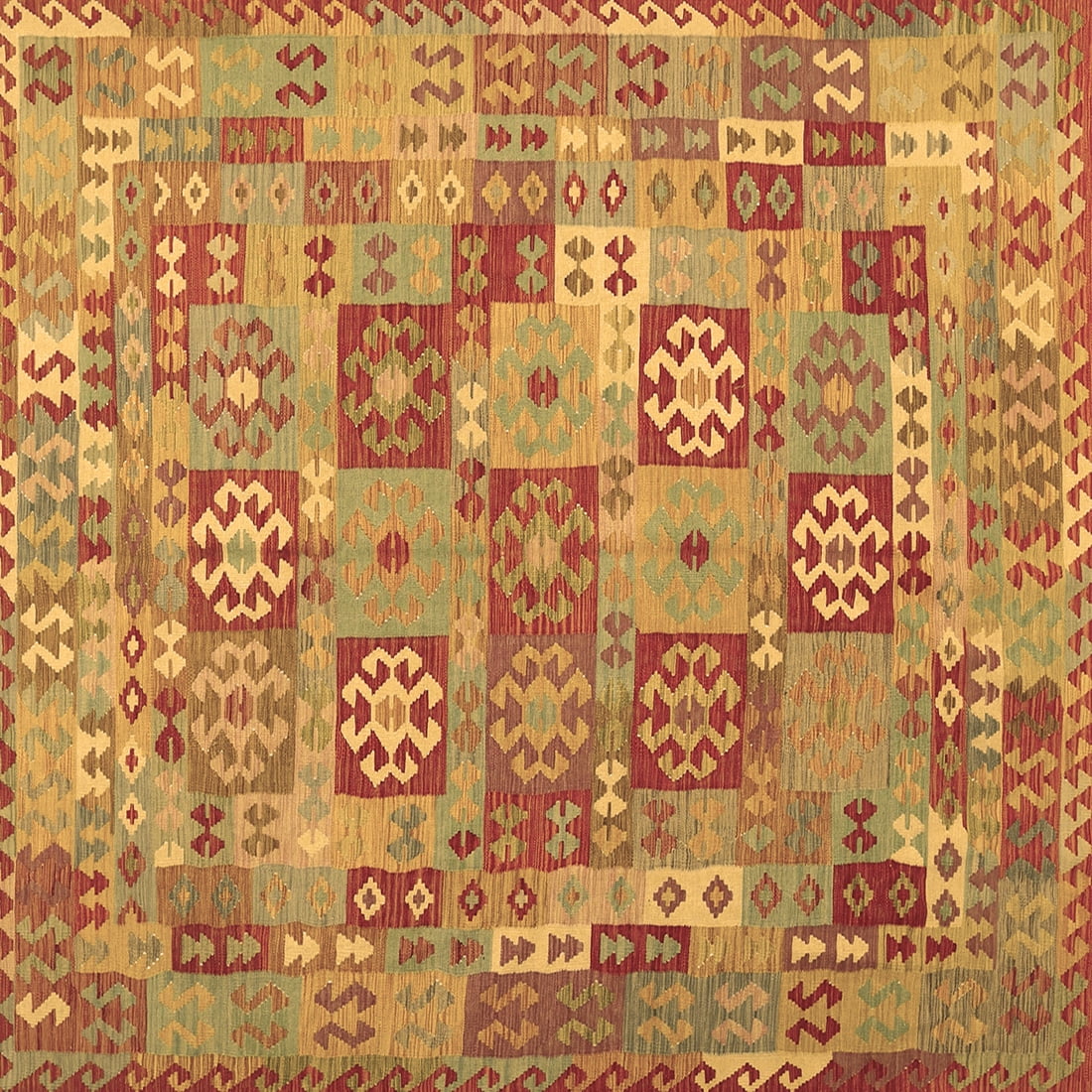 Ahgly Company Indoor Square Southwestern Brown Country Area Rugs, 7 ...