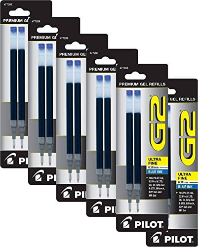 Pilot G2 Gel Ink Refill, 2-Pack for Rolling Ball Pens, Ultra Fine Point ...