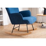 Contemporary Modern Style Rocking Chair-Fabric Accent Chair-Blue ...