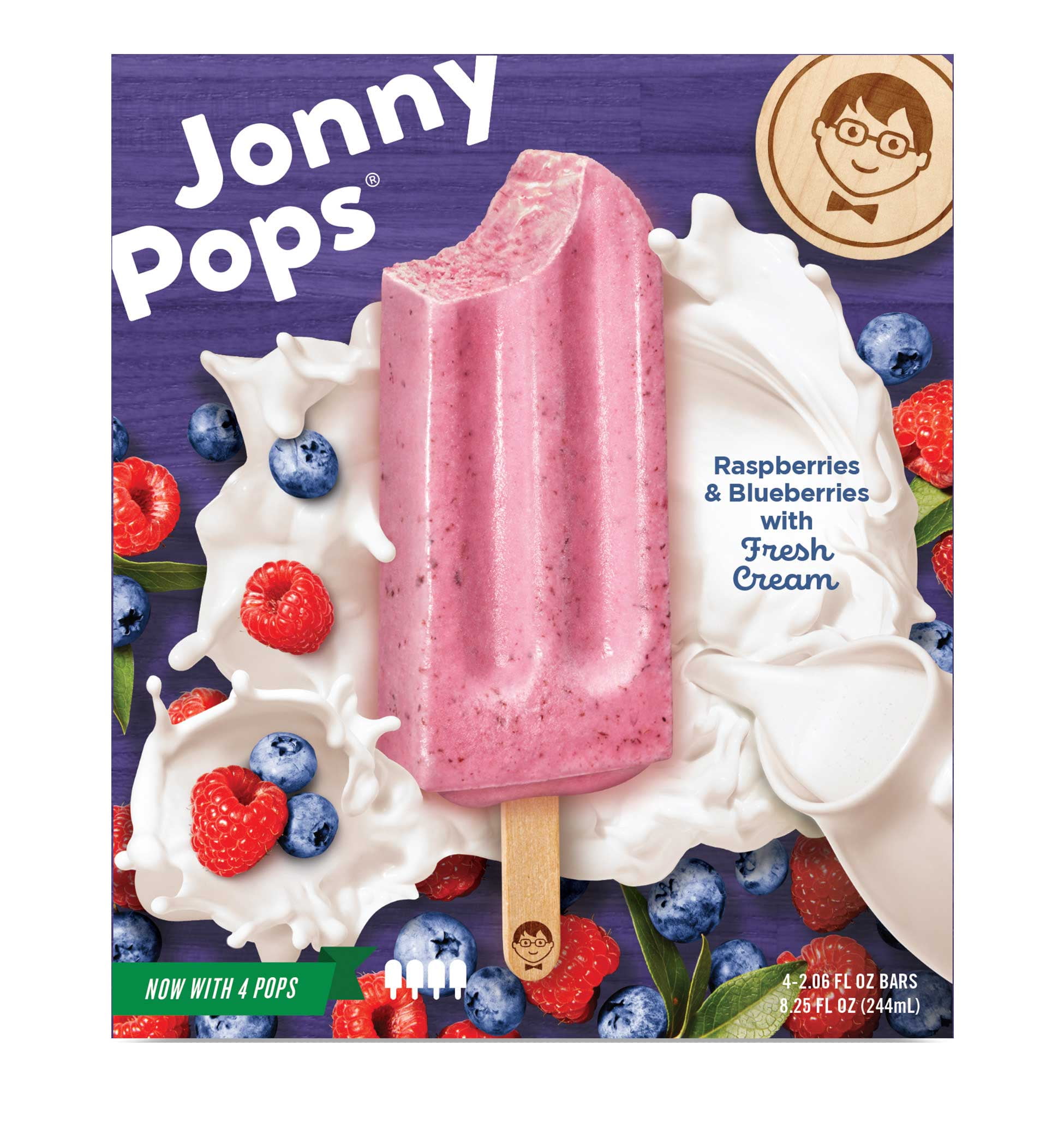JonnyPops Natural Flavored Raspberries, Blueberries & Cream Smoothie ...