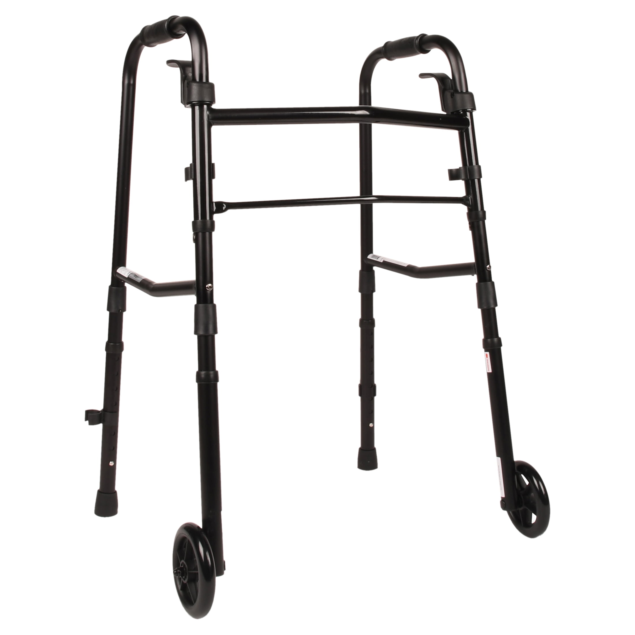 Equate Folding Walker with Wheels, Black - Walmart.com - Walmart.com