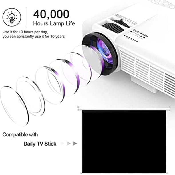 Mini Projector Outdoor Movie Projector With Projector Screen Full HD ...