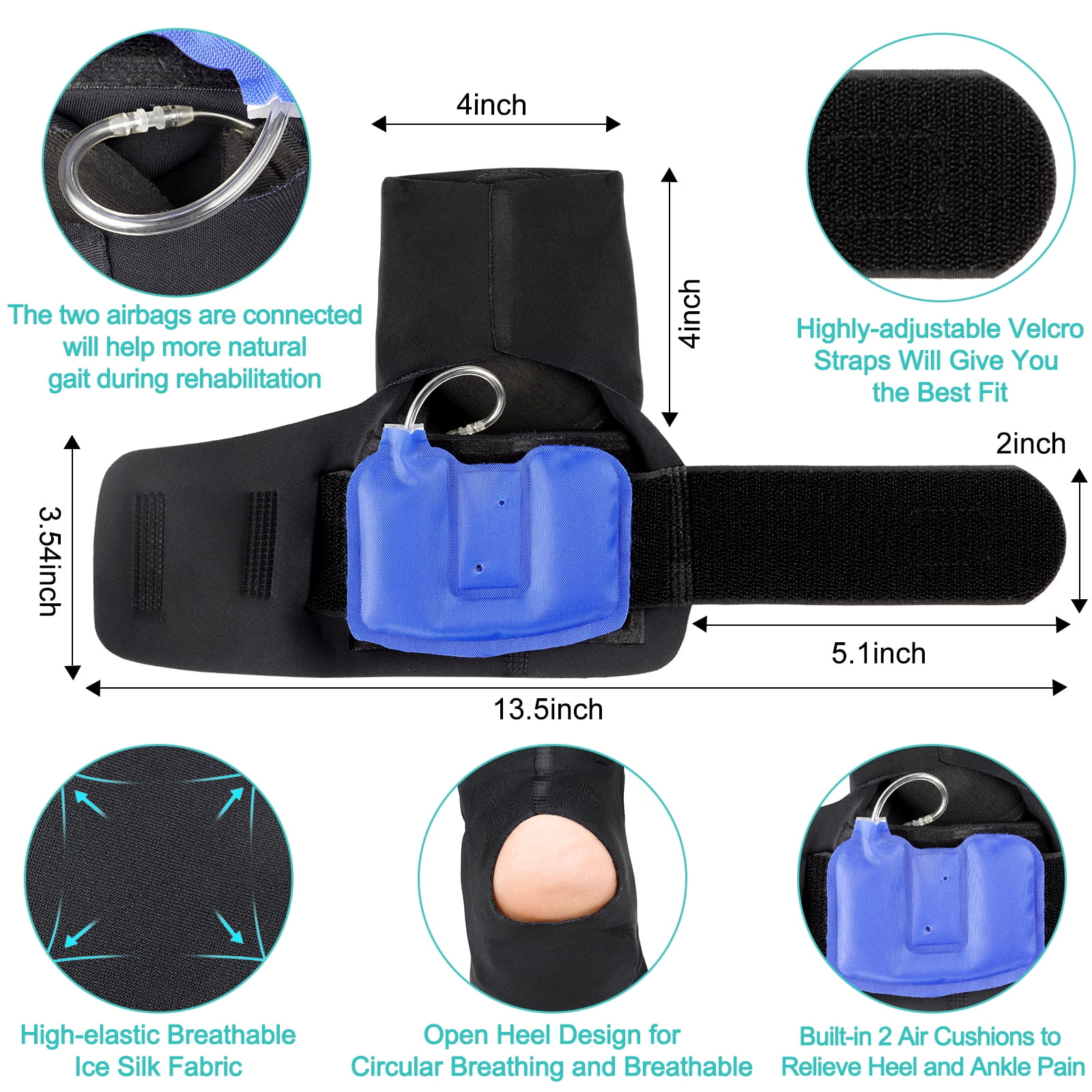 NEENCA Medical Support Ankle, Inflatable heel, Heel support is suitable ...