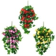 Artificial Flower Hanging Basket Flexible Arrangements Indoor Greenery - Walmart.com