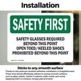 (2 Pack) Safety Glasses Required Beyond This Point OSHA Safety First ...